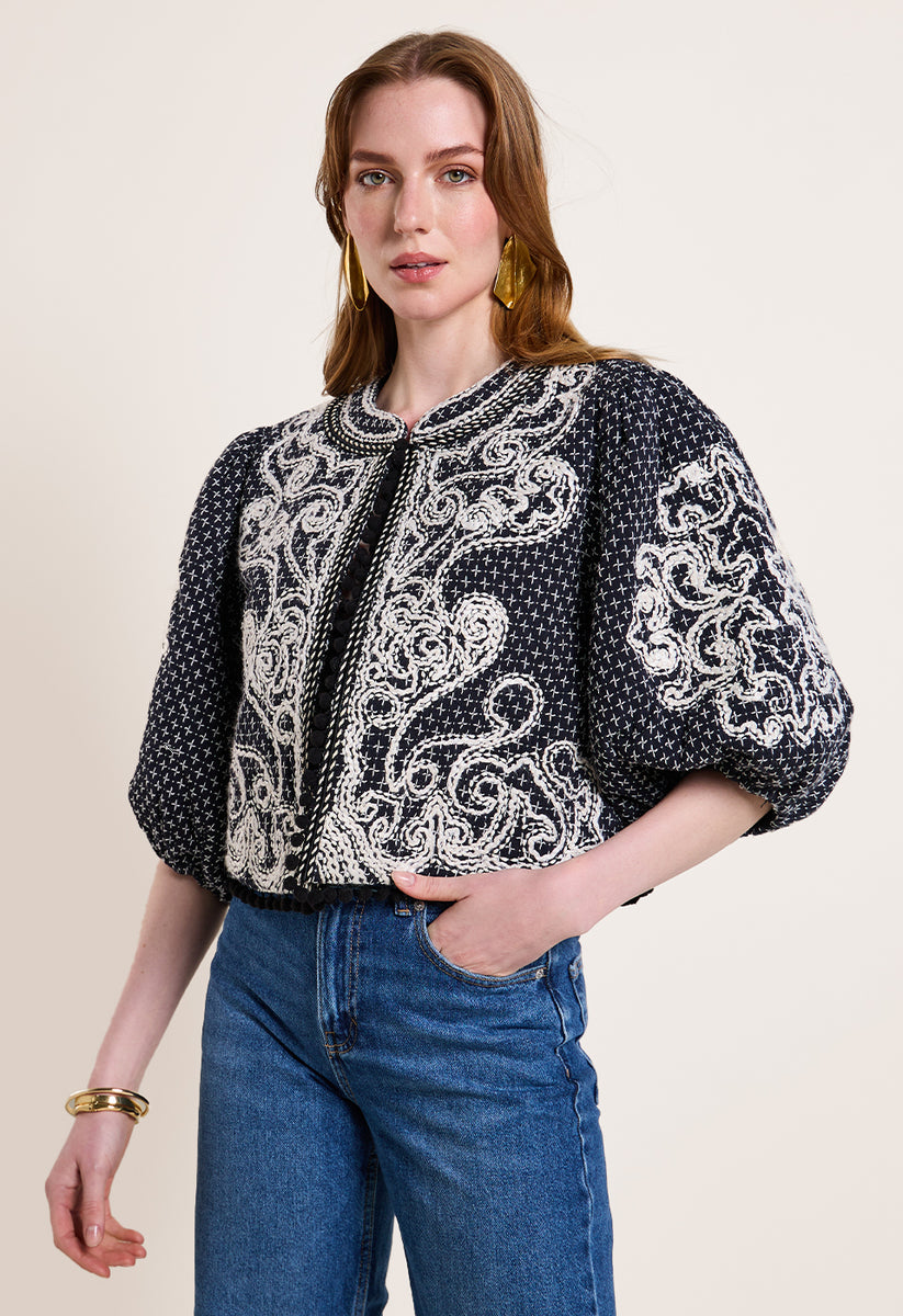 Celeste Jacket in Onyx black by Scarlett Poppies – Ex Voto Vintage