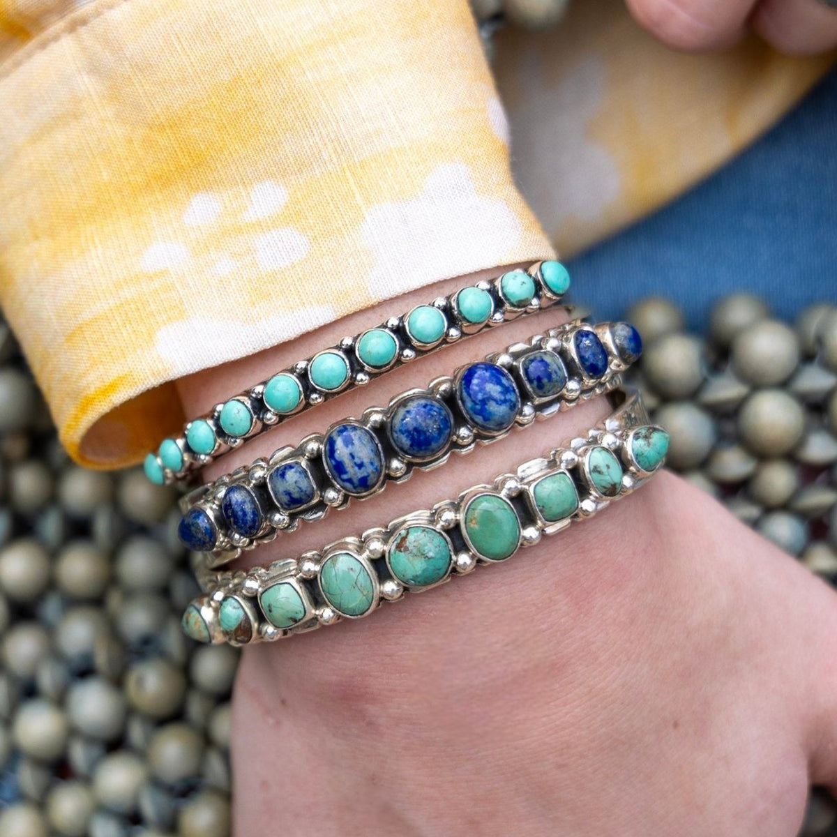 Sterling Silver Cuffs (3 Stone Options) – Ex Voto Vintage