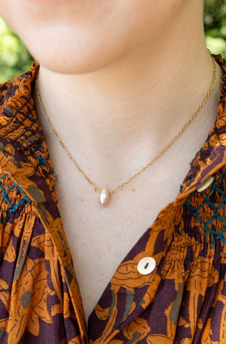 18" Sarah Necklace with Natural Pearl – Ex Voto Vintage