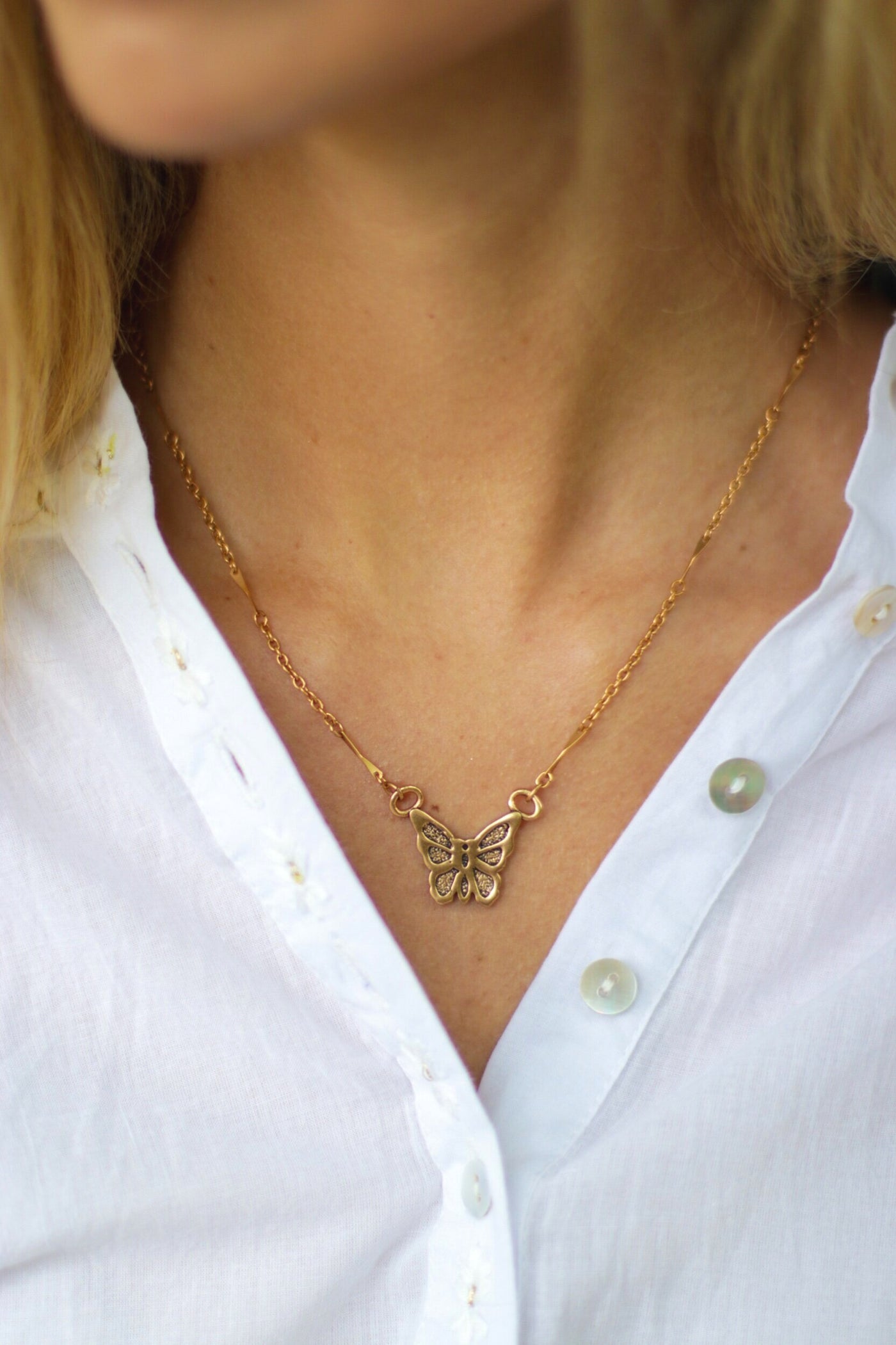 18" Butterfly Necklace – Ex Voto Vintage